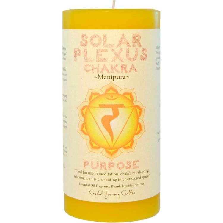 Solar Plexus Manipura Yellow Crystal Journey Pillar Candle My Little ...