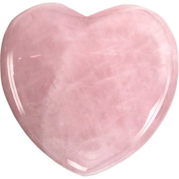 Rose Pink Quartz Crystal Puffed Polished Heart Gemstone for Chakra ...